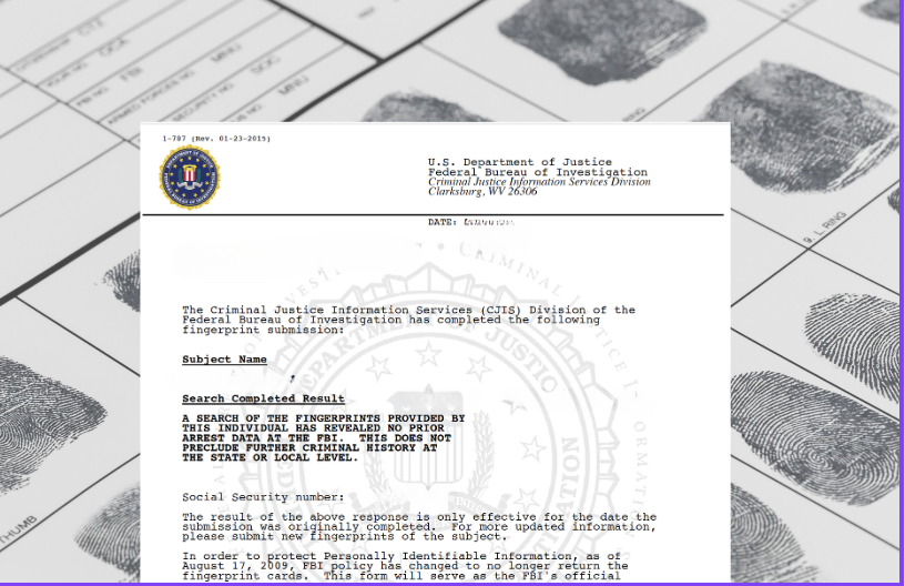 FBI Identity History Summary - Elite Documents- Apostilles Services